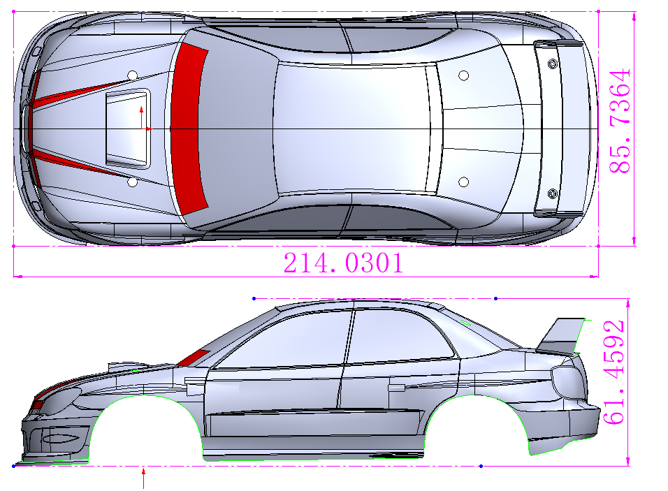 GT24 SUBARU STI-9 PAINTED BODY SET | Carisma-Shop.com